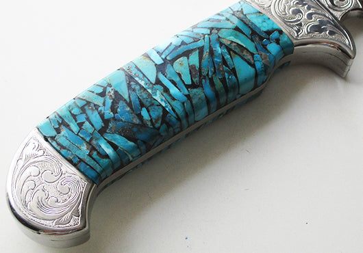 Genuine Turquoise Inlaid Handle Hunting Knife – Knifemaker Cebu